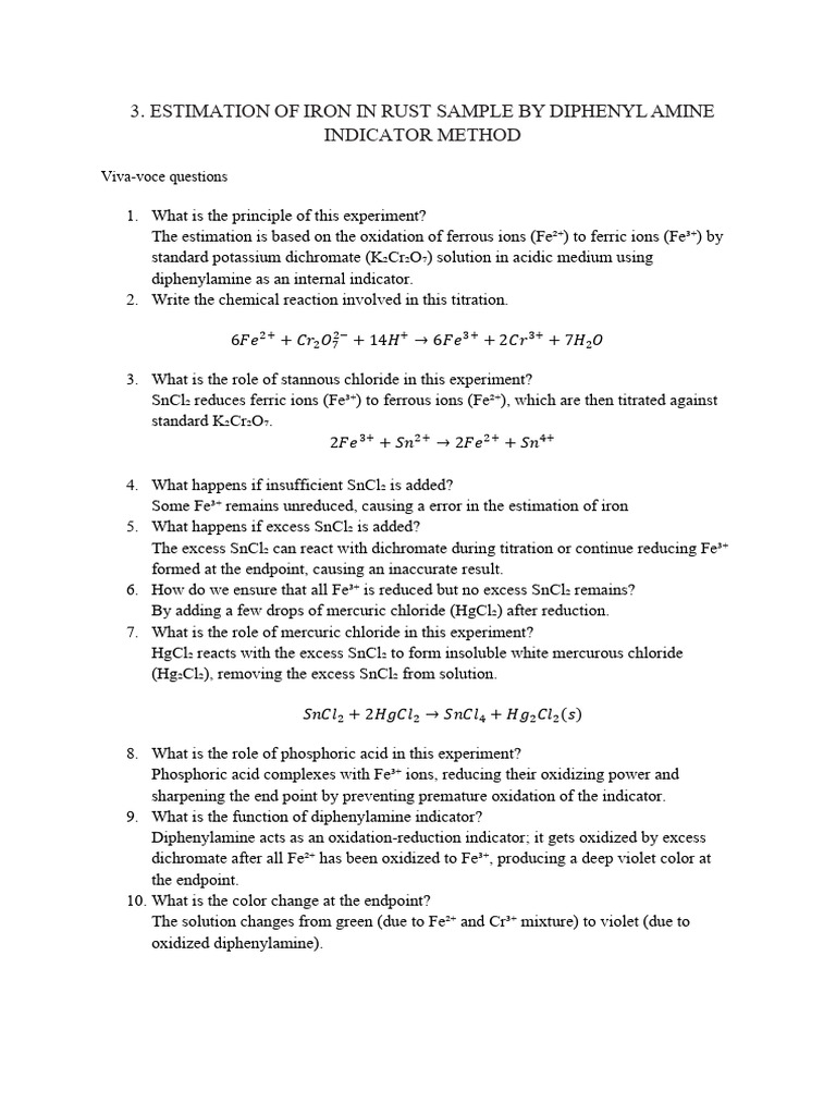 Viva of Est of Iron in TMT | PDF