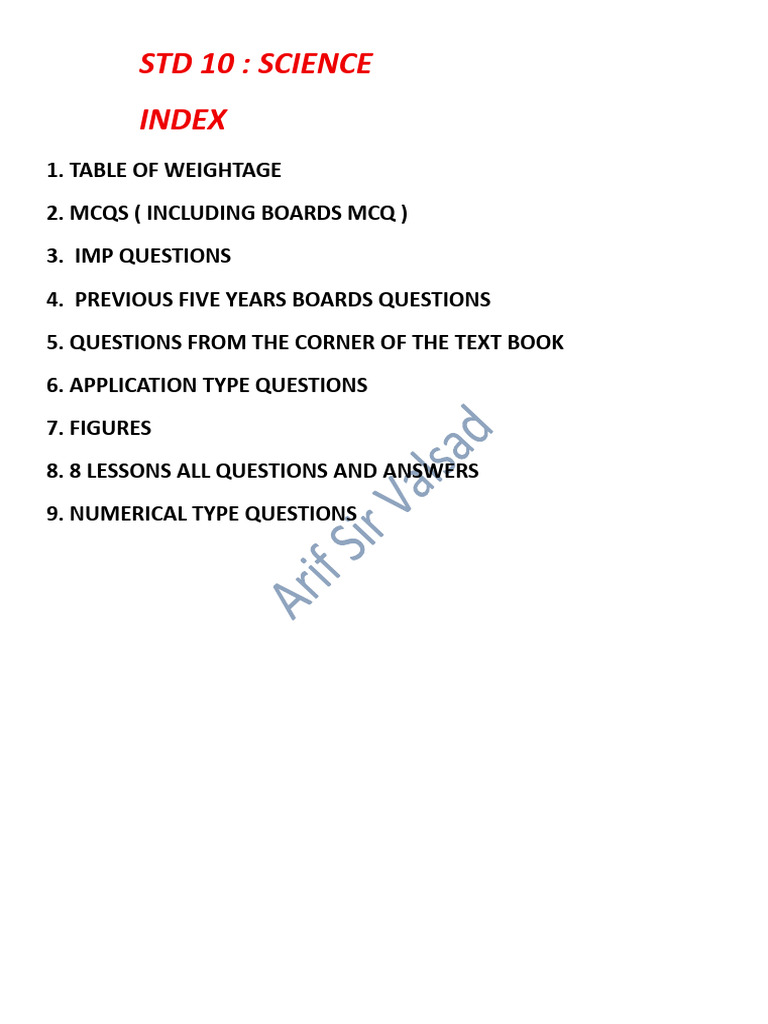 10th Std Science All Imp Materials 2025 - 2026_121258 | PDF | Hydroxide ...