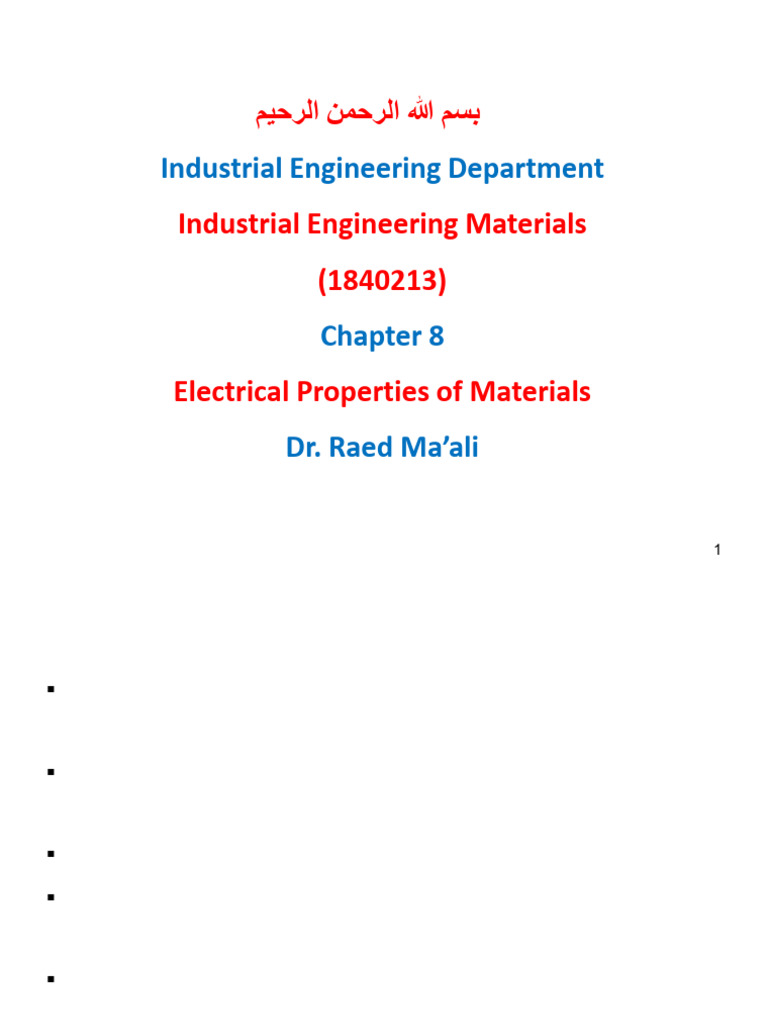 Electrical Properties of Materials | PDF | Electrical Resistivity And ...