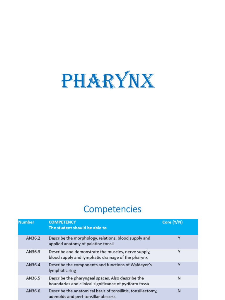Pharynx & tonsil ppt | PDF | Primate Anatomy | Human Anatomy