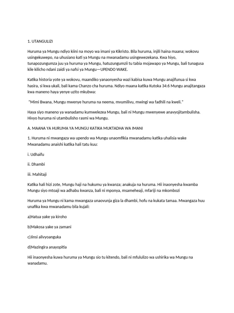 Huruma Ya Mungu Version I I | PDF