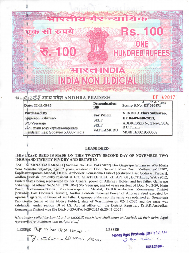 Registered Lease Deed | PDF