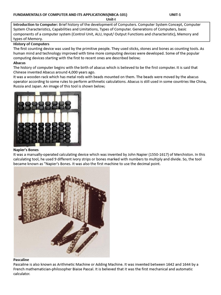 History and Basics of Computers | PDF | Integrated Circuit | Central ...