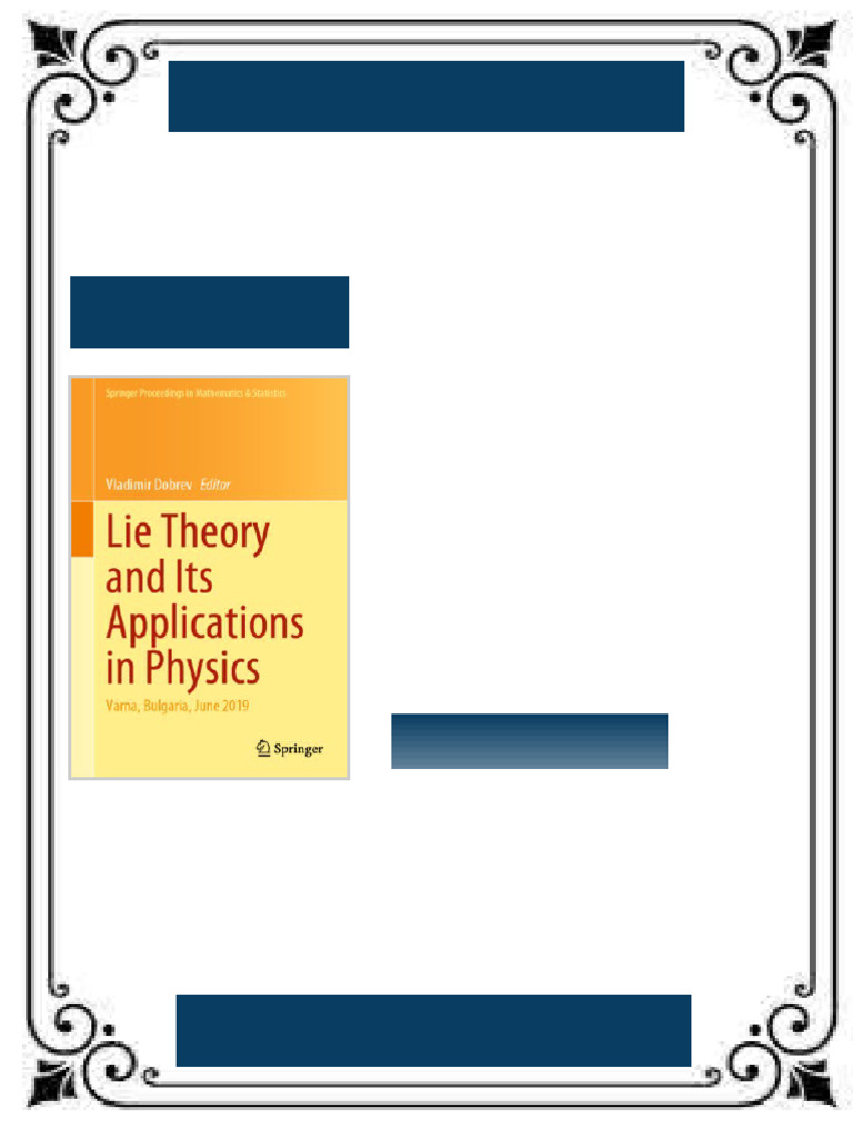 Lie Theory and Its Applications in Physics Varna Bulgaria June 2019 1st ...