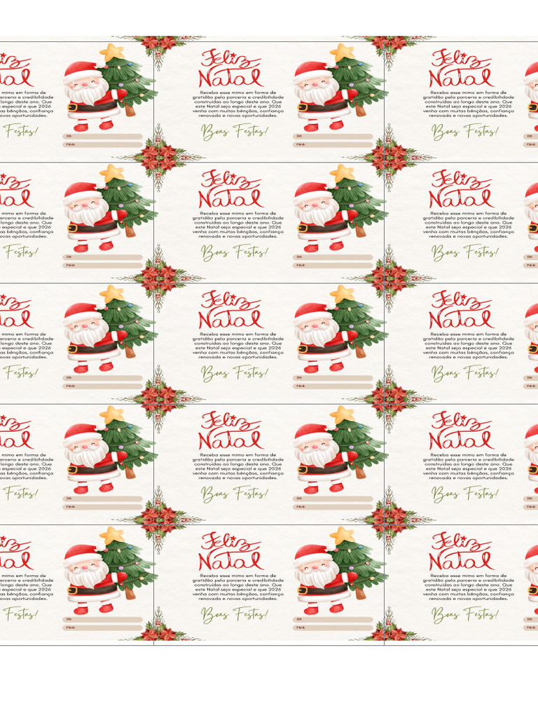Cartoes Natal A4 Com Margem para Corte | PDF
