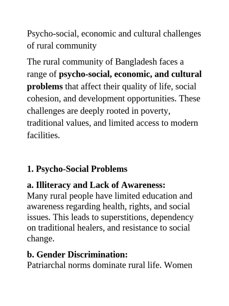 Rural Community Challenges in Bangladesh | PDF | Poverty | Poverty ...