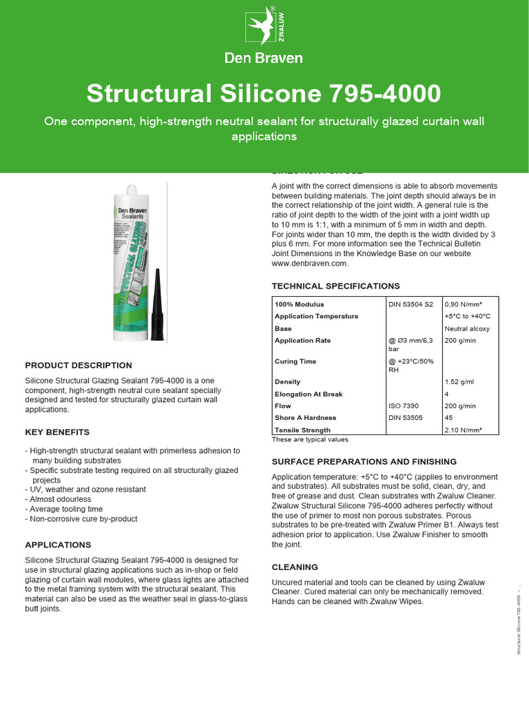 High-Strength Silicone Sealant 795-4000 | PDF | Silicone | Materials ...