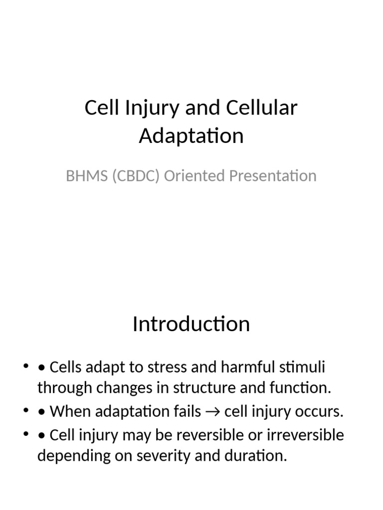 Cell Injury and Adaptation | PDF | Apoptosis | Necrosis