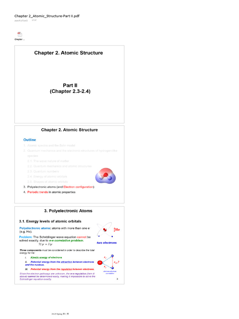 Chapter 2 - Atomic - Structure-Part II | PDF