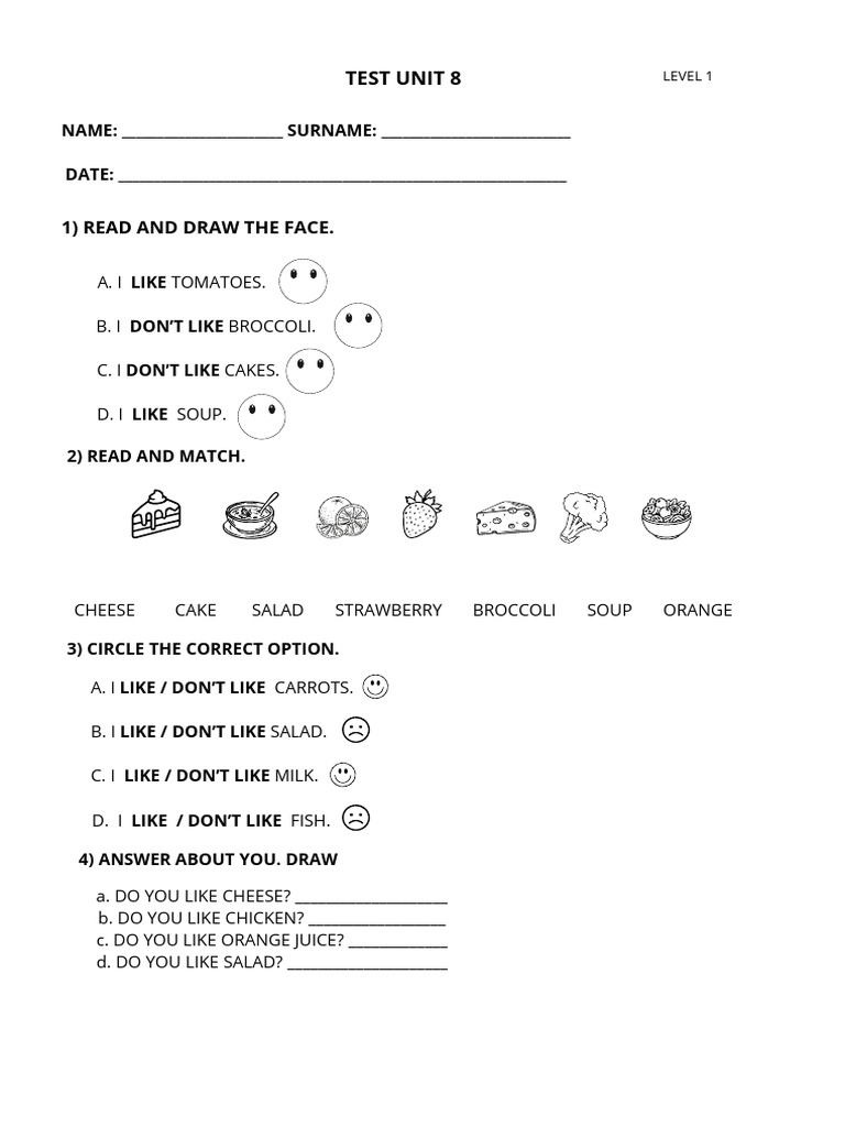 Food Preferences Assessment for Kids | PDF