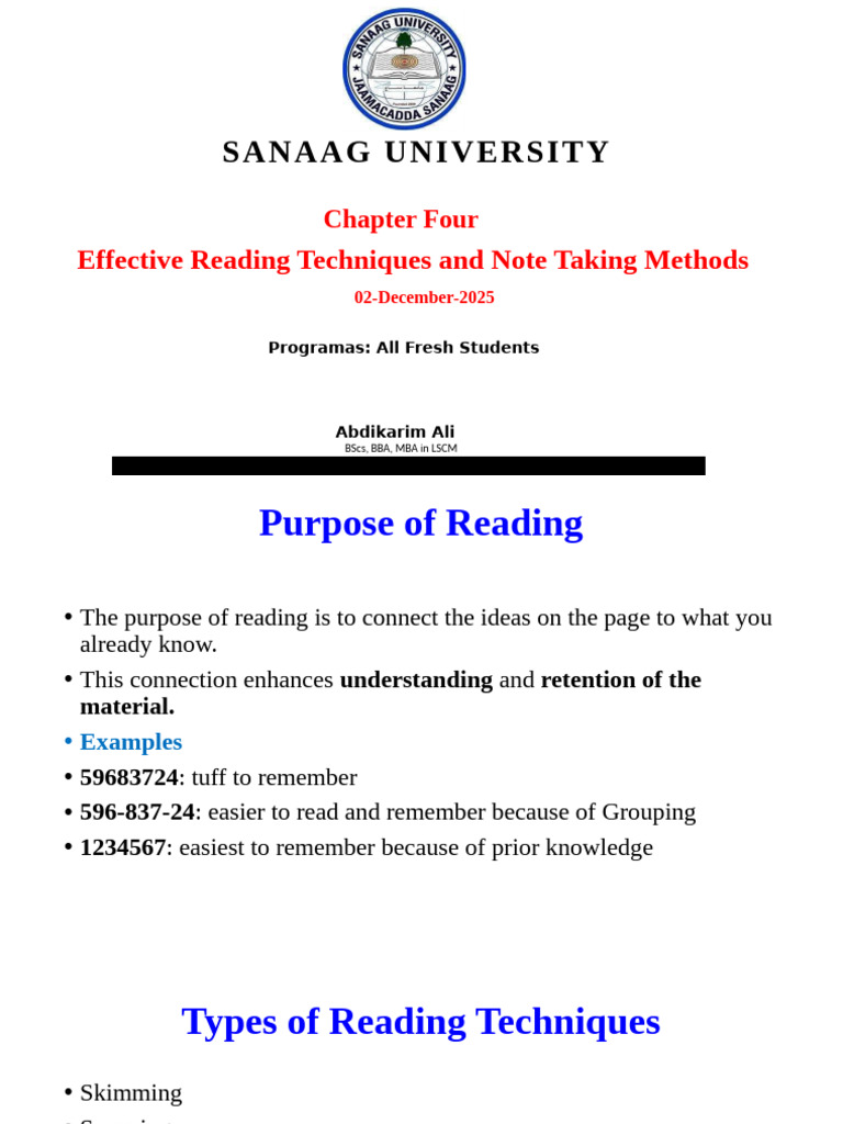 Effective Reading and Note-Taking Strategies | PDF | Speed Reading ...