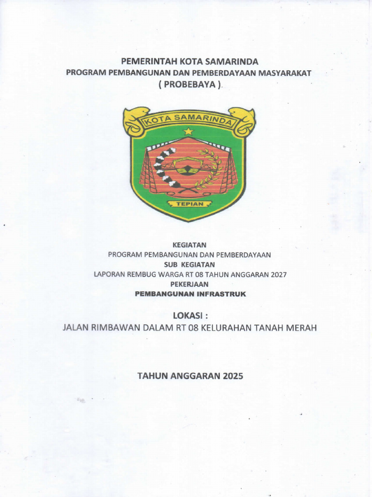 Usulan RT 08 TH 2027 Dan Revisi Kegiatan TH 2026 | PDF