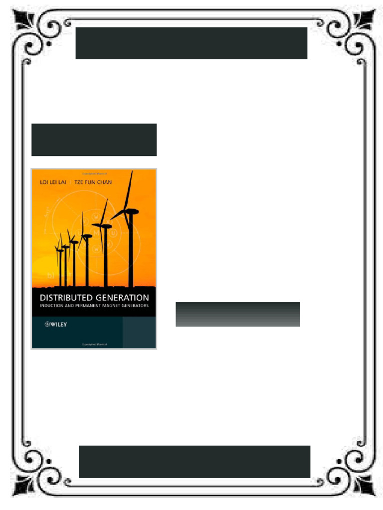 Distributed Generation Induction and Permanent Magnet Generators 1st ...