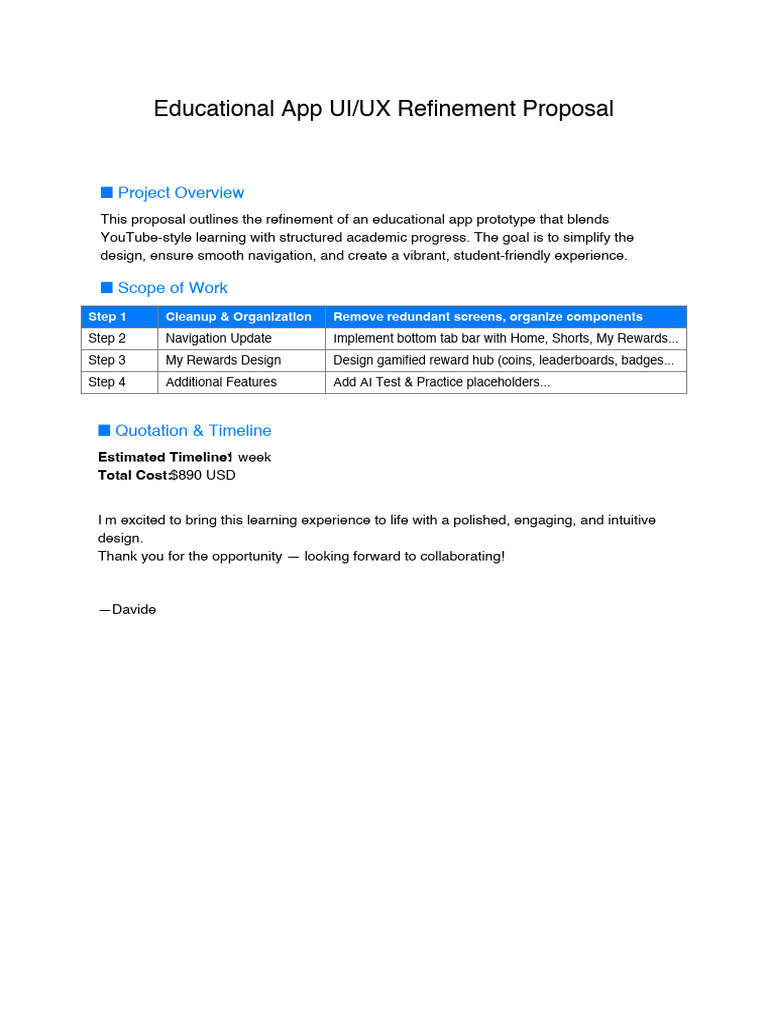 Educational App UI Proposal | PDF