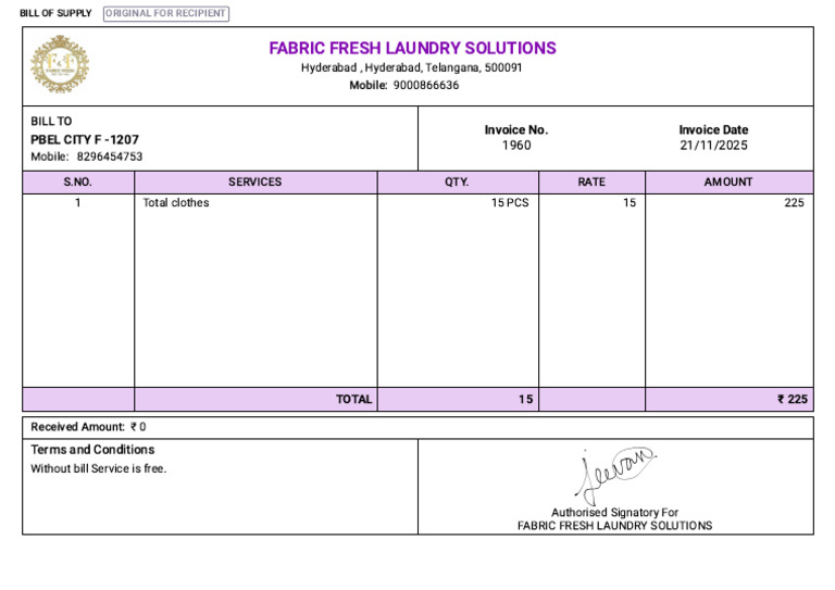 1960-Sales Invoice-Pbel City F -1207 | PDF