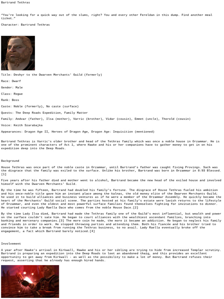 Bartrand Tethras | PDF