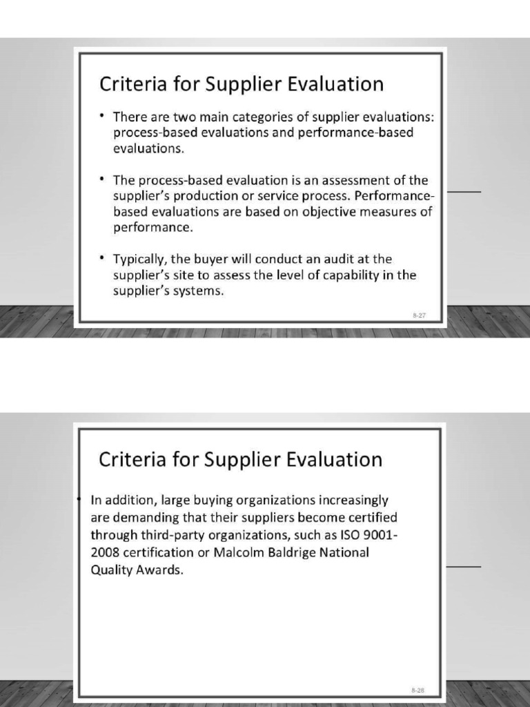 Supplier Selection Criteria | PDF