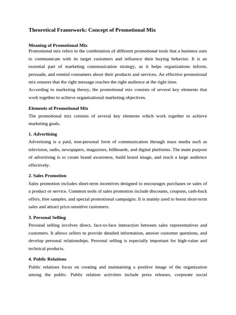 Theoretical Framework | PDF | Marketing | Public Relations