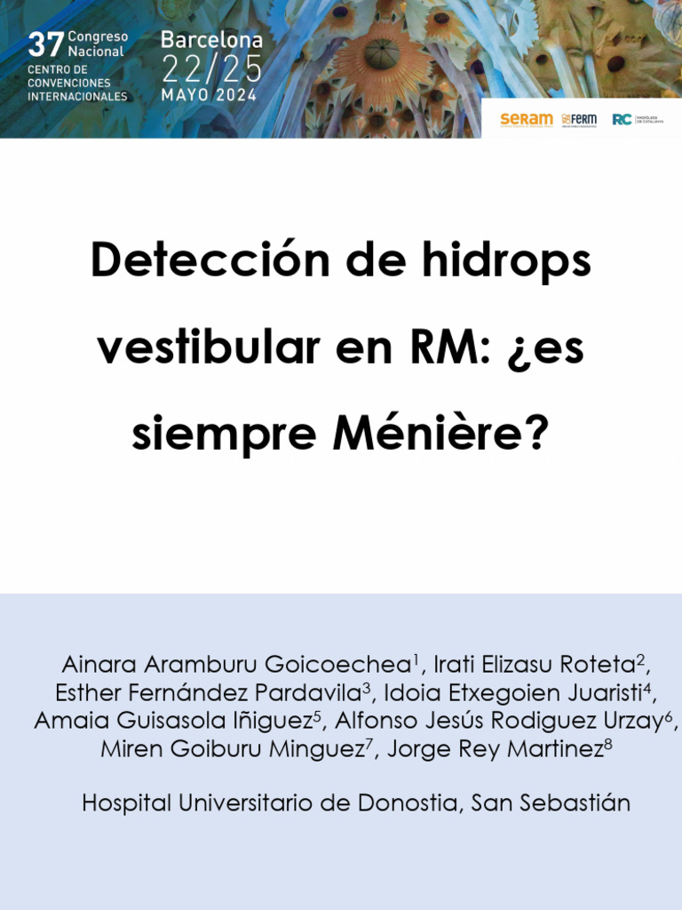 Hidrops vestibular en RM: diagnóstico de Ménière | PDF | Oído | Cabeza ...