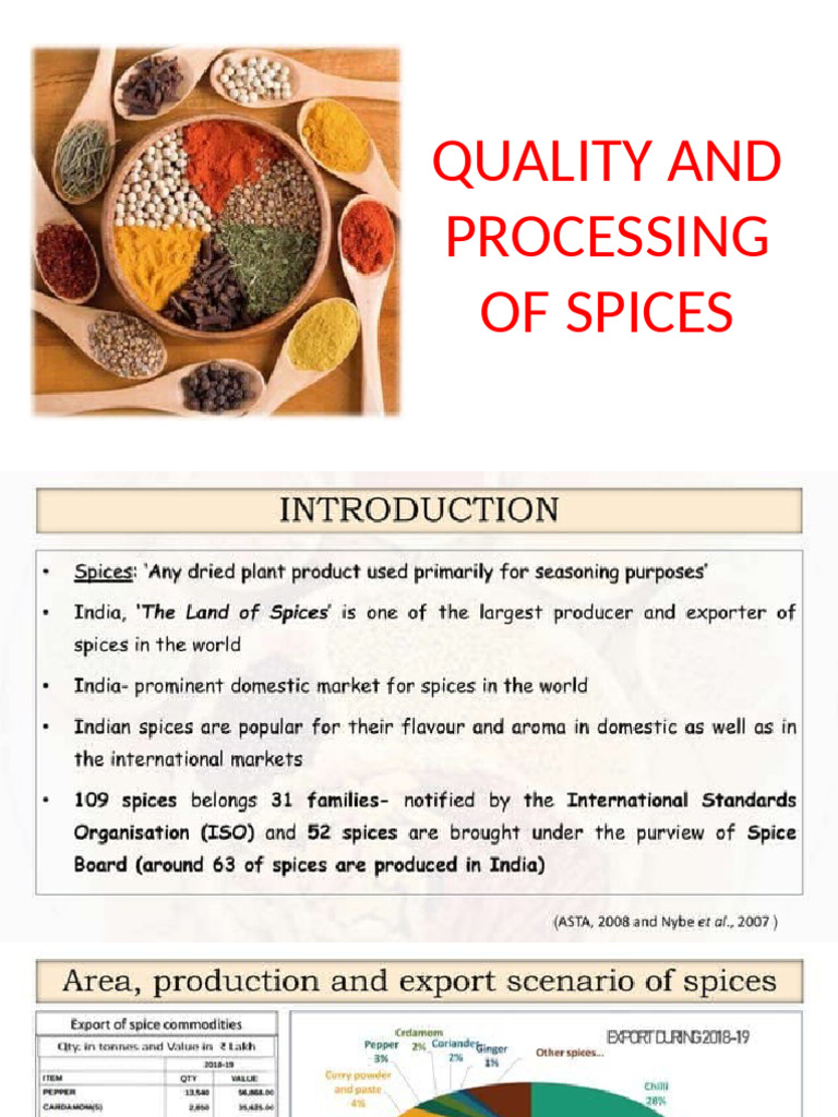 Processing of Spices | PDF