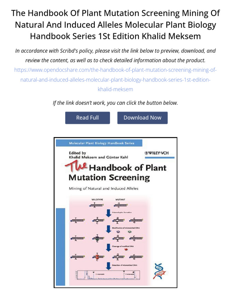 The Handbook of Plant Mutation Screening Mining of Natural and Induced ...