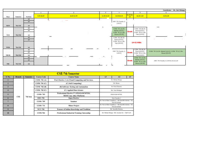 Real Time Table | PDF | Information Technology | Computing
