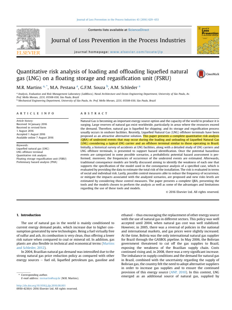 LNG Loading and Offloading Risk Analysis | PDF | Liquefied Natural Gas ...