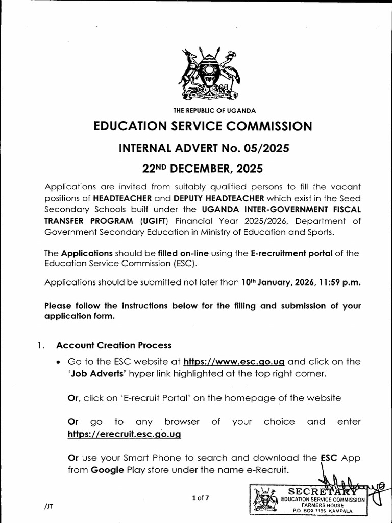 Internal Advert No.5 of 2025 | PDF | Academic Degree | Bachelor's Degree