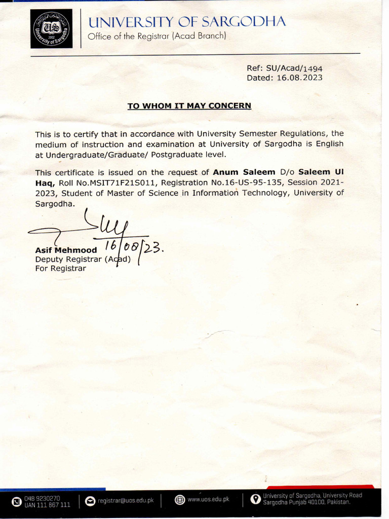 English Proficiency Certificate | PDF