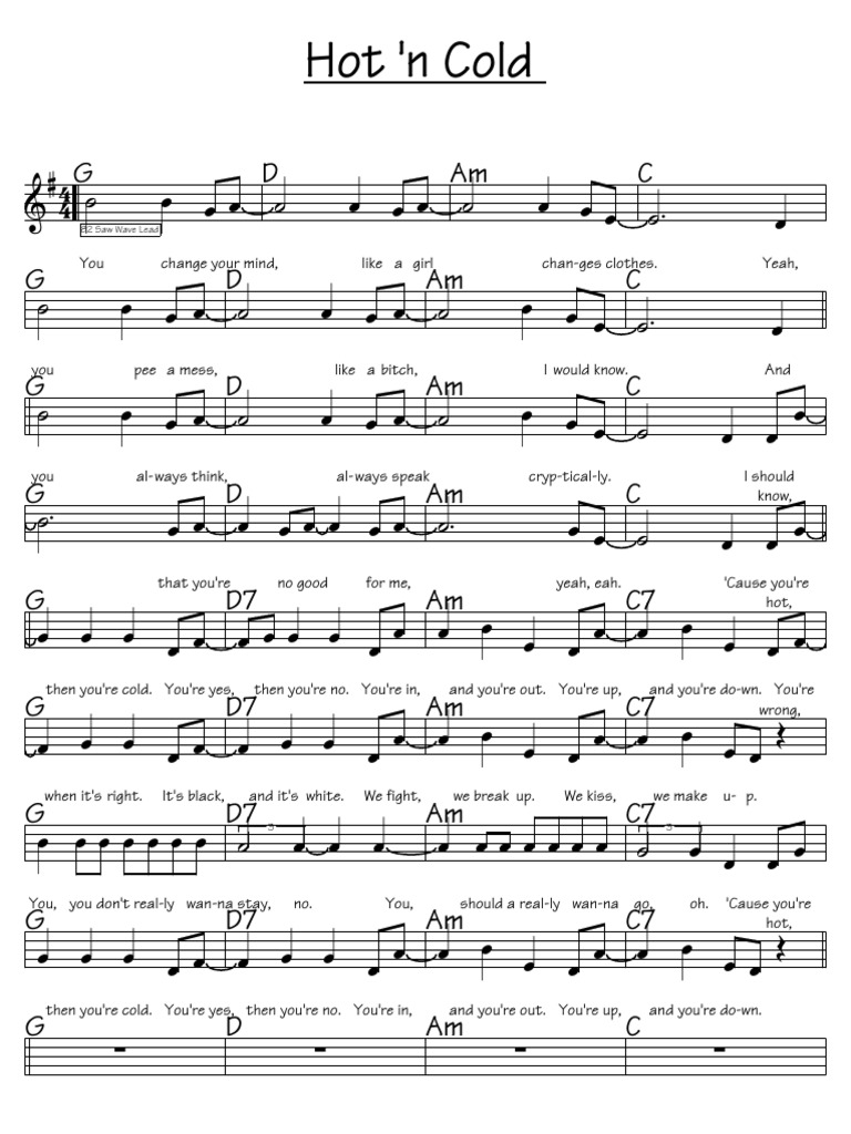 hot-n-cold | PDF | Singles | Songs Written