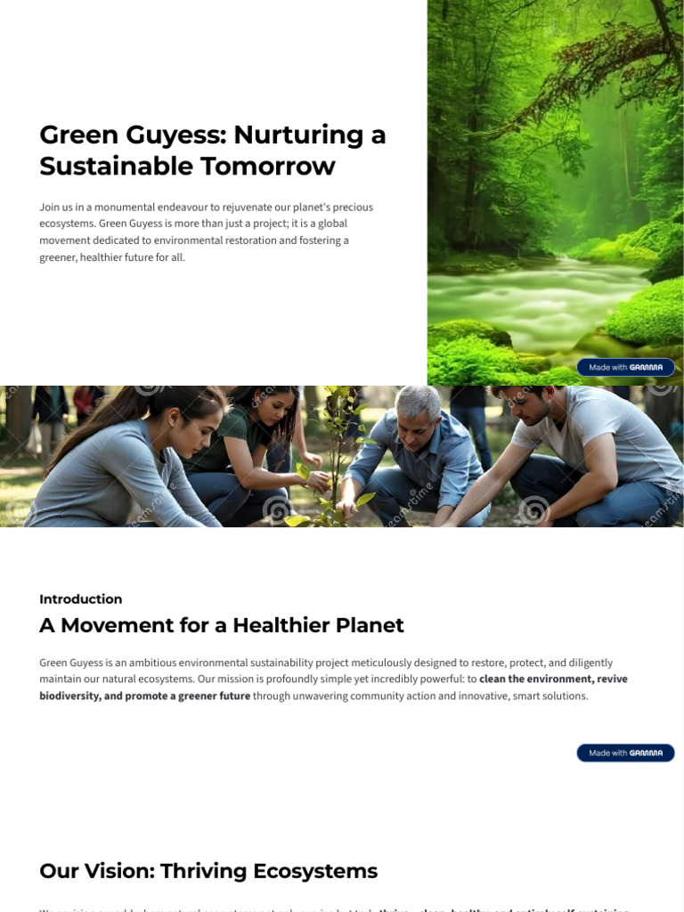 Green Guyess Nurturing a Sustainable Tomorrow | PDF | Sustainability ...