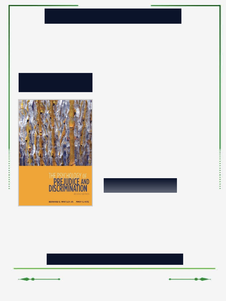 The Psychology of Prejudice and Discrimination Second Edition Bernard E ...