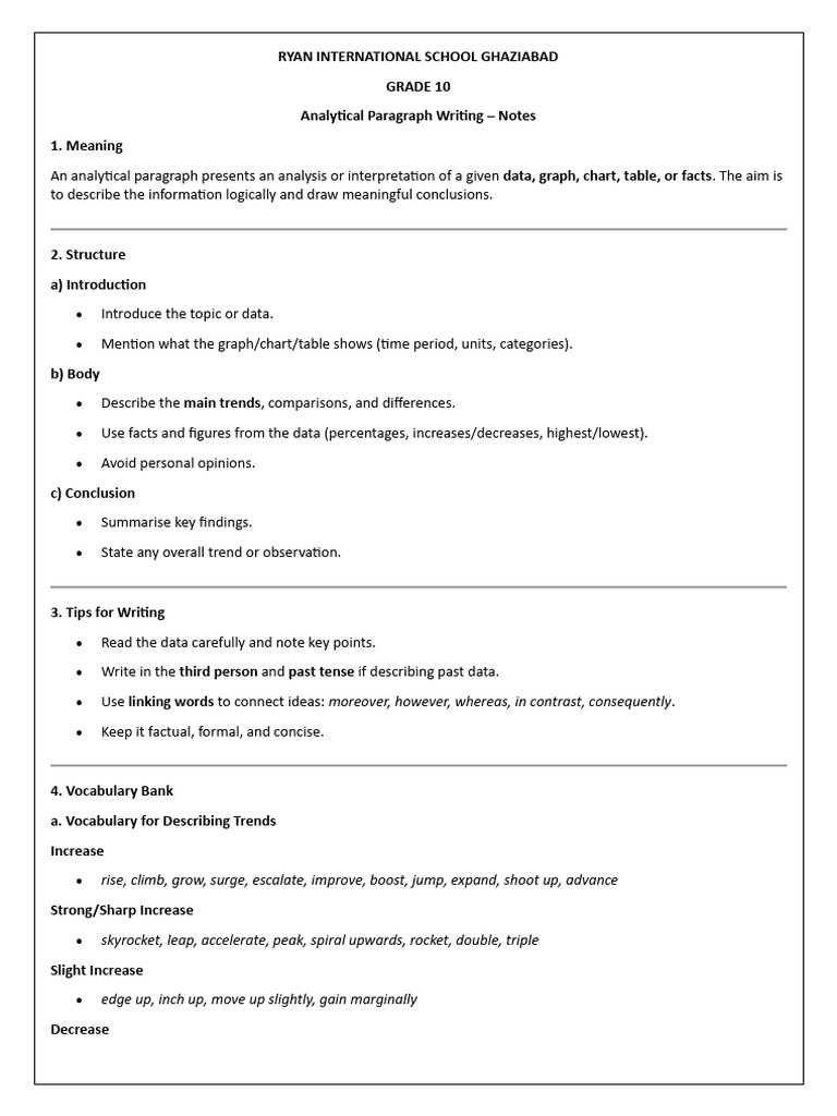 ANALYTICAL PARAGRAPH WRITING _ NOTES | PDF