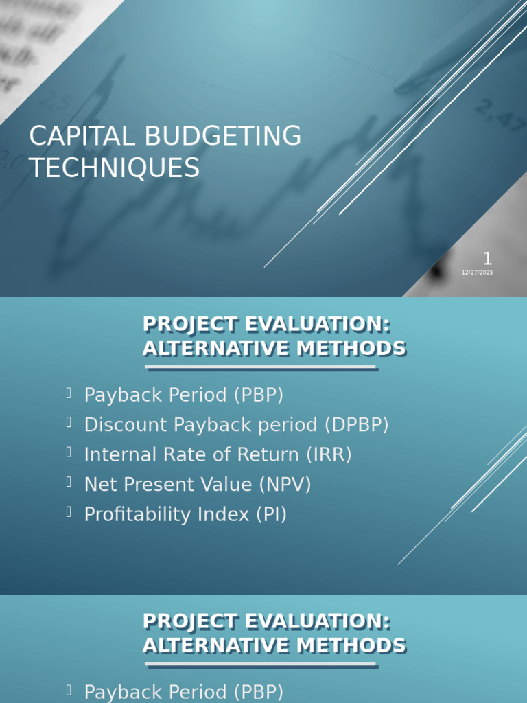 Capital Budgeting Techniques | PDF | Internal Rate Of Return | Net ...