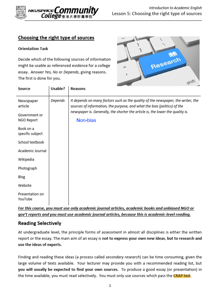 Sources for Academic Essays in English | PDF | Essays | Academic Journal