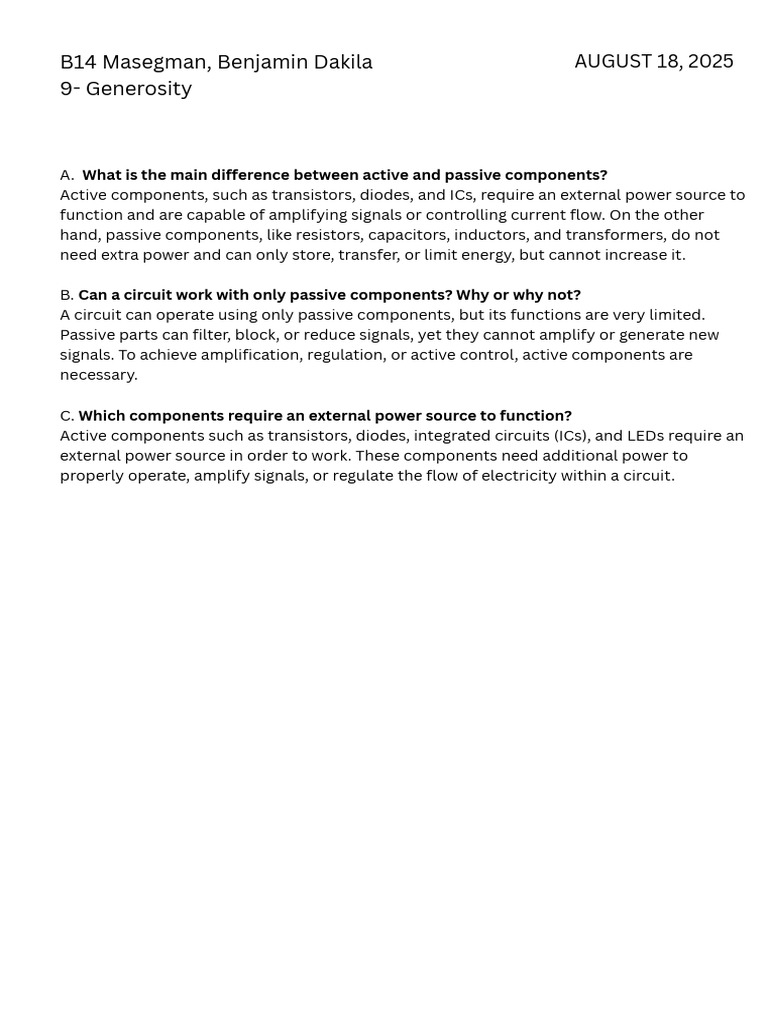 B14 Masegman, Benjamin Dakila 9- Generosity | PDF | Inductor ...