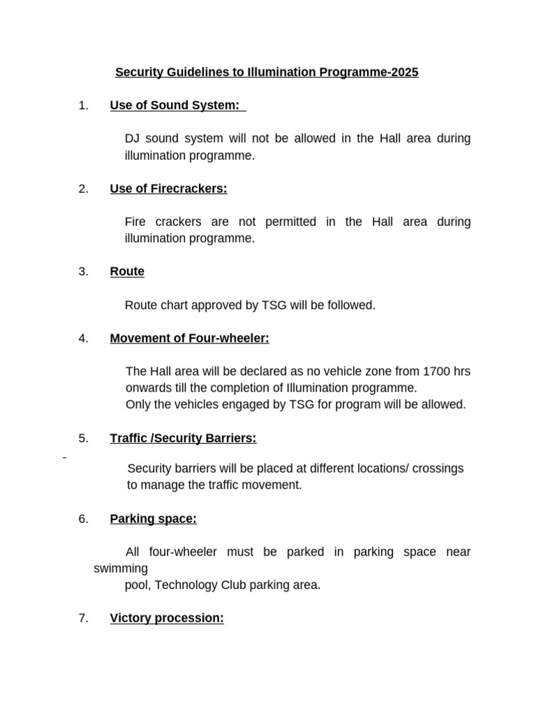 Security Guidelines Illumination | PDF