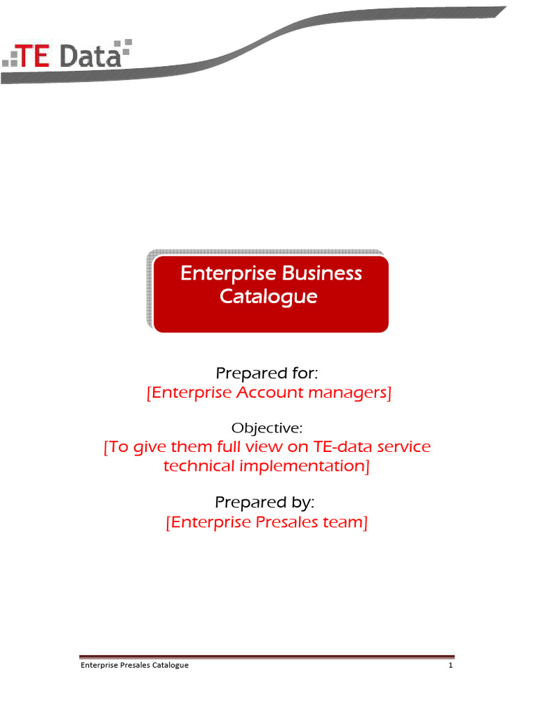 Enterprise Presales Technical Catalogue | PDF | Voice Over Ip | Network ...