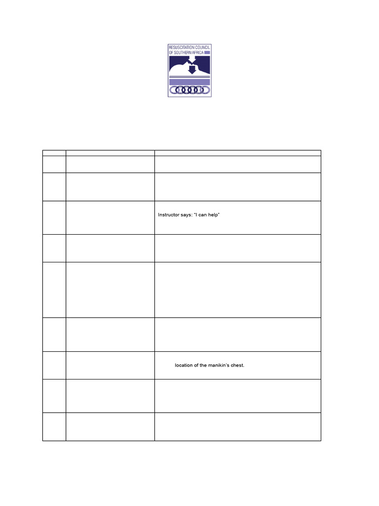 CPR For Everyone Adult & Child Critical Skill Descriptions | PDF ...