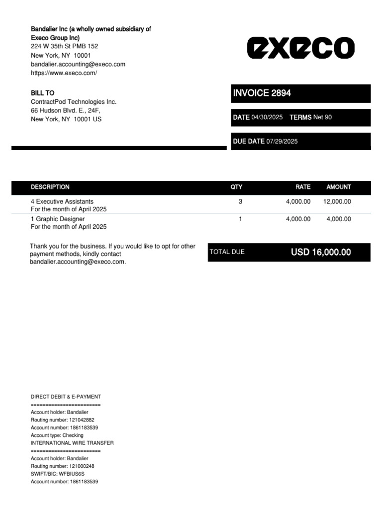 List of Outstanding invoices - ContractPod as at 10 Aug 2025 | PDF ...