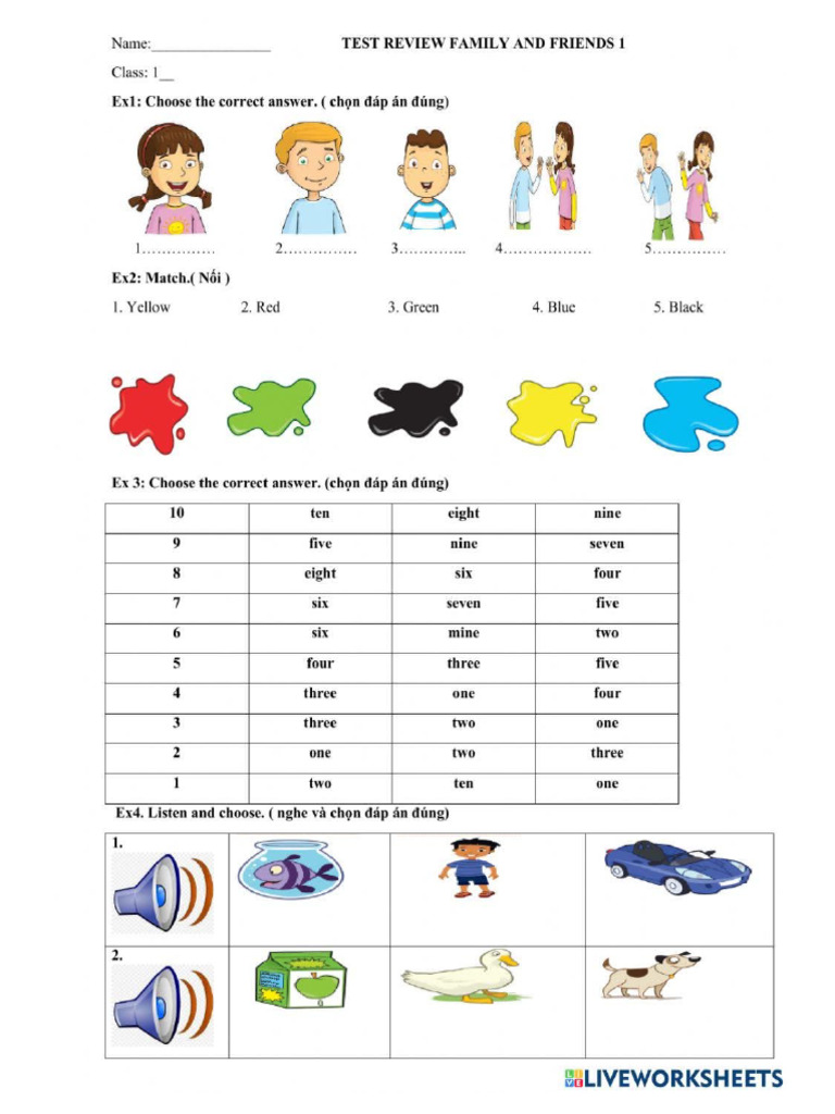 Grade 1 Tests | PDF