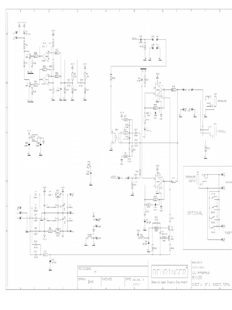 Behringer Bx1200 Ultrabass Rev H Schematics | PDF