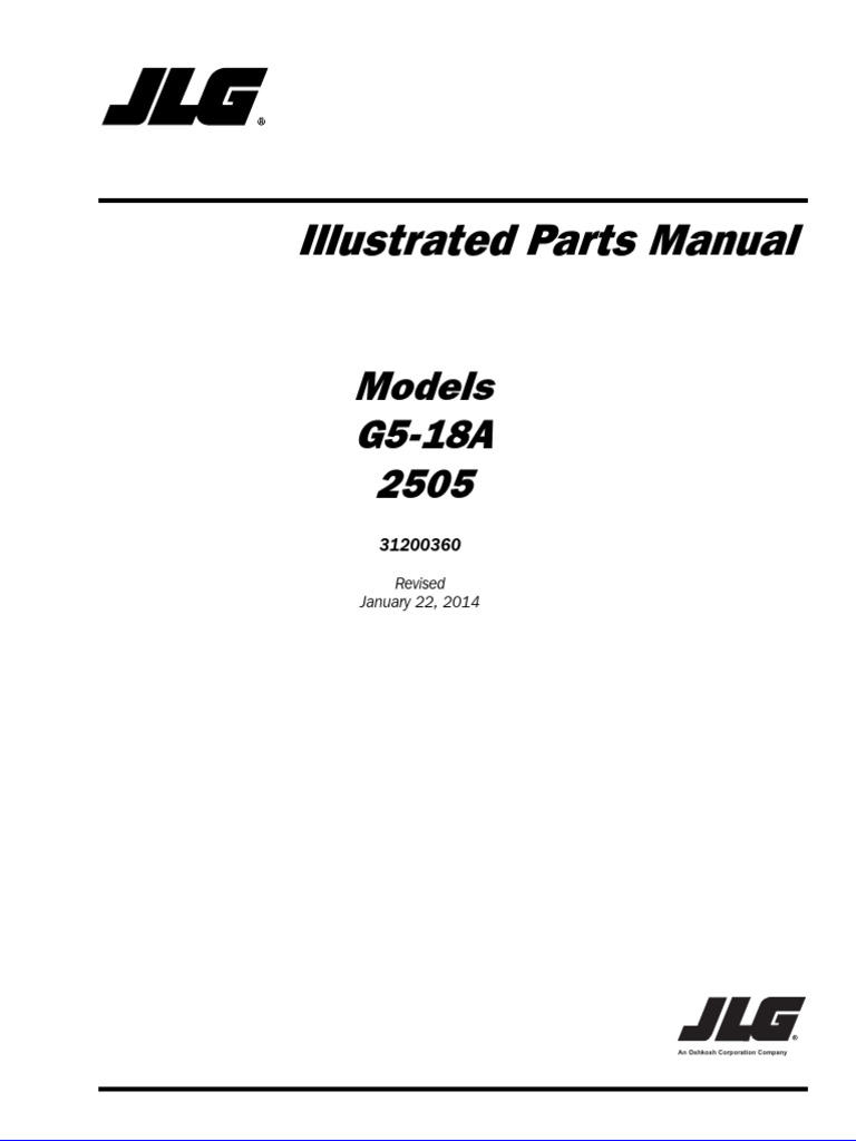 Jlg g5 18a 2505 Telehandler Parts Manual | PDF | Screw | Automotive ...