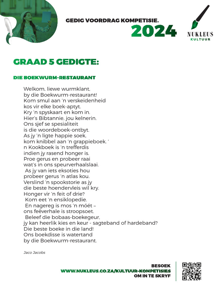 Graad 5 2024 Gedigte | PDF