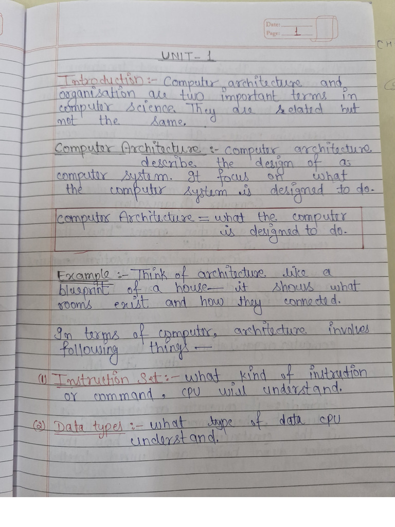 Coa - Unit 1 | PDF