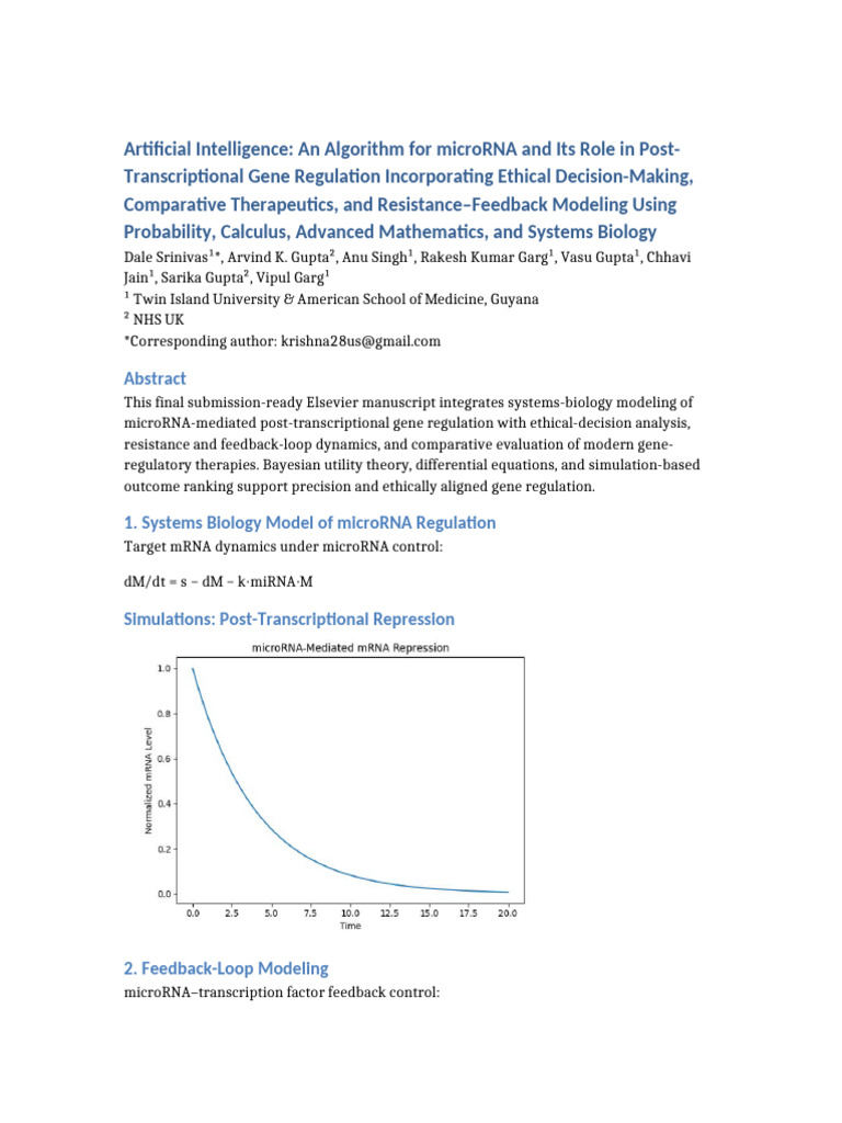 AI MicroRNA Ethical Comparative Final | PDF | Micro Rna | Regulation Of ...