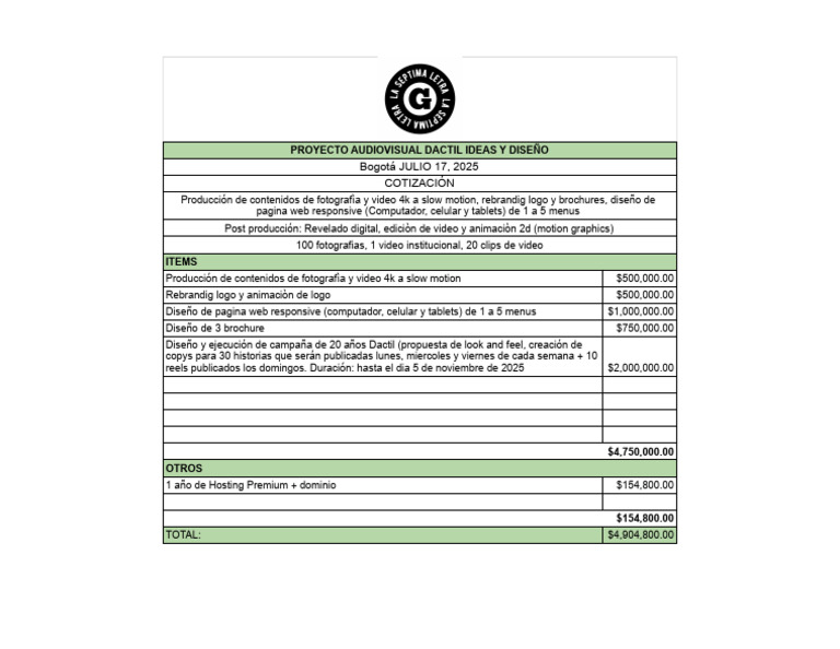 Cotización Dactil - 082925 | PDF