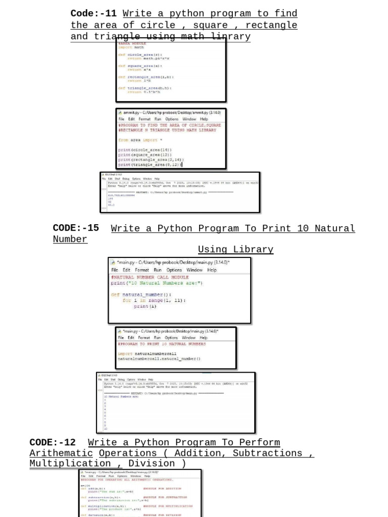 Python Programs for Basic Operations | PDF