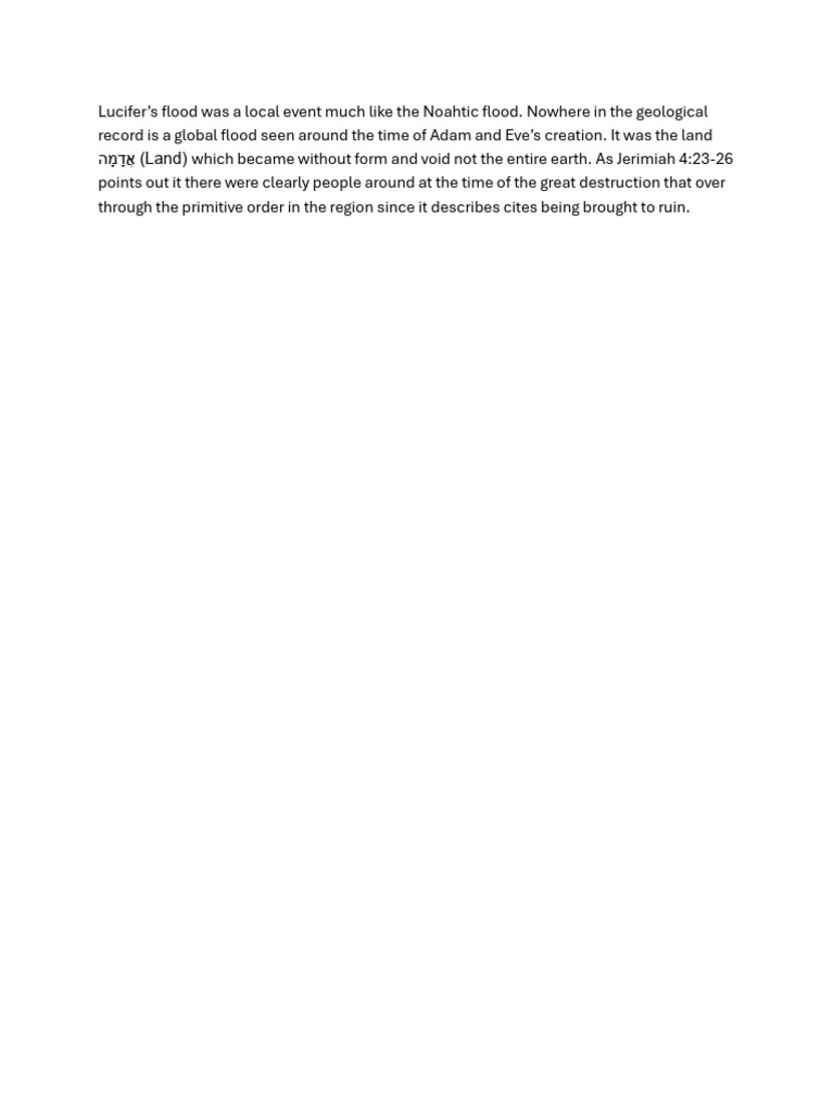 Lucifer's Flood Was Local | PDF