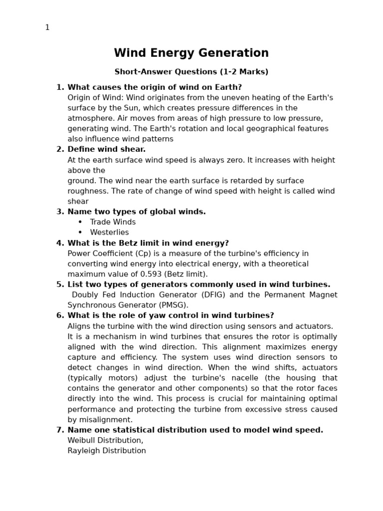 Wind Energy Generation | PDF | Electric Generator | Electromagnetic ...